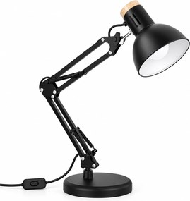 Toolight Toolight, JNH044-1T, stolní lampa s nastavitelným ramenem, 1× E27, černá, OSW-56235