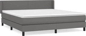 Box spring postel s matrací šedá 160x200 cm umělá kůže 3130671