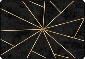 Koberec pratelný černý a zlatý 160 x 230 cm protiskluzový 136618