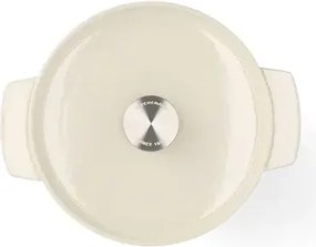KitchenAid Litinový kastrol s poklicí krémová 22 cm / 3,3 l / litina /