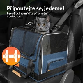 Skládací cestovní taška pro kočky, modrá 110027