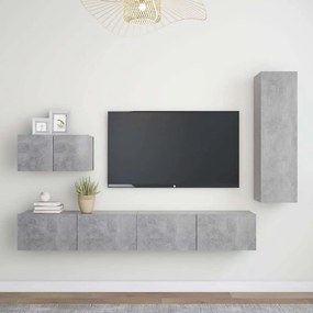 vidaXL 4dílný set TV skříněk dřevotříska [3078676] Barva: dub sonoma