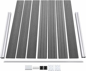 Set plotového dílce WPC 872 x 146 cm šedý 3070458