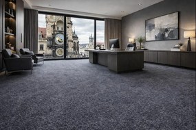 Vopi, Metrážový koberec Apollo Soft antra - neúčtujeme odřezky z role, na míru, šíře 2m,3m,4m, šedá, ab (mřížka), ložnice