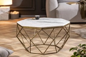 Noble Home Bílý mramorový konferenční stolek Diamond 70 cm