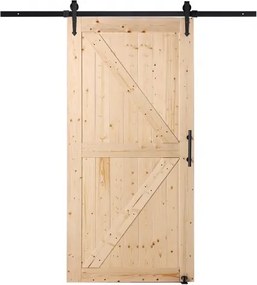 Sada dřevěných posuvných dveří a kování hladce 76,2 × 106,7 cm