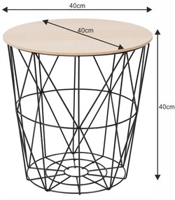 Kondela Příruční stolek, přírodní/černá, NANCER TYP 1