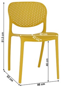 Kondela Stohovatelná židle, žlutá, FEDRA new