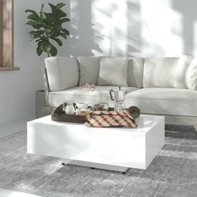 Konferenční stolek bílý vysoký lesk 85 x 55 x 31 cm dřevotříska