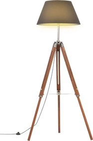 vidaXL Stojací lampa stativ masivní teakové dřevo 141 cm [288075] Barva: Hnědá a bílá