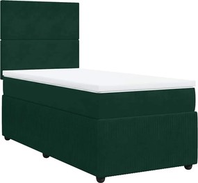 Box spring postel s matrací tmavě zelená 80 x 200 cm samet 3294487