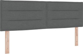 Postel s boxspringem s polštářem Tmavě šedá 140 x 200 cm textil 3338847