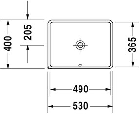Duravit Starck 3 - Vestavěné umyvadlo, hladké, 490 x 365 mm, bílé 0305490000