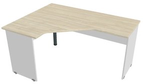 Stůl ergo pravý 160*120 cm - Hobis Gate GEV 60 P Dekor stolové desky: akát, Dekor lamino podnože: bílá, Barva nohy: černá