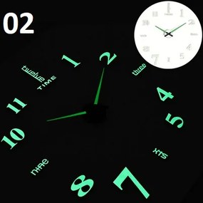 Nástěnné hodiny - svítící ve tmě, více motivů Varianta: 02, Velikost: 119 cm