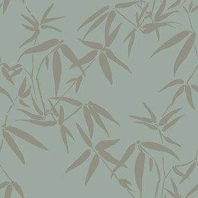 Zelená vliesová tapeta na zeď, metalické listy bambusu 347736, City Chic, Origin