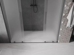 Mexen Velar L Duo, posuvné sprchové dveře do otvoru 170 cm, 8mm sklo námraza, grafit broušený, 871-170-003-32-66