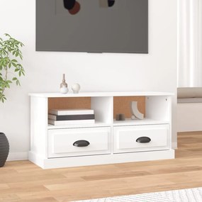 TV skříňka bílá s vysokým leskem 93x35,5x45 cm kompozitní dřevo