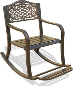 Costway Houpací křeslo z litého hliníku s podnožkou houpací křeslo relaxační
