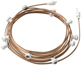 creative cables Hotový světelný řetěz LUMET 12,5 m je sestavený z 10 bílých objímek, háčku a zástrčky Barva kabelu: Žlutá - CM10