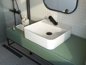 Deante Sense, bezdotyková umyvadlová baterie s regulací teploty, napájení 230/6V, černá matná, DEA-BQR_N29V