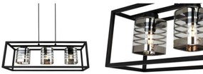 Závěsné svítidlo Helix Cage, 3x skleněné stínítko se vzorem v kovovém rámu