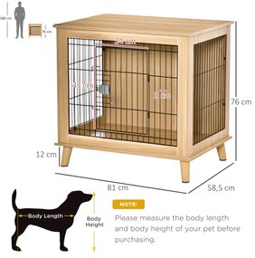 MM Handel  Klec pro psa a kočku  PawHut, uzamykatelná  81 cm x 58,5 cm x 76 cm dubová ocel hnědá + černá, Barvy a parametry Materiál dřevo