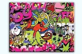 Obraz graffiti růžové Velikost (šířka x výška): 100x80 cm