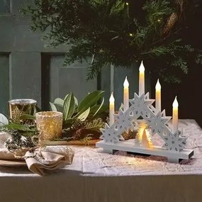 Solight LED vánoční svícen s hvězdami / 30cm / 5x LED / 2x AA