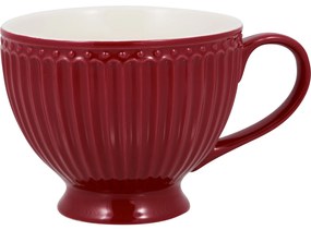 GREEN GATE Hrnek Alice Claret Red 400 ml, červená barva, porcelán