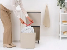 Světle šedý plastový odpadkový koš 20+25 l na tříděný odpad SortUp Recycle Hi – Brabantia