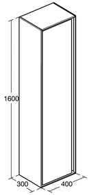 Ideal Standard Connect Air- Vysoká skříňka 160cm, levé / pravé, Matný tmavě hnědý + matný bílý lak E0832VY