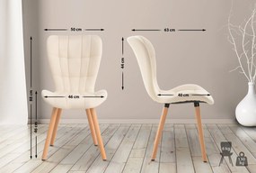 Židle Elda PU přírodní konstrukce – krémová