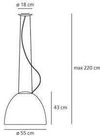 Artemide A240610 Nur Halo Anodized aluminium, závěsné svítidlo s nepřímým osvětlením, 1x205W E27, hliník, prům. 55cm