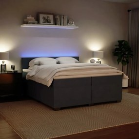 Box spring postel s matrací tmavě šedá 200x200 cm samet 3288703