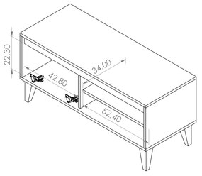 Tv stolek Ovio RTV100 (bílá matná + dub san remo jasný). 1051826