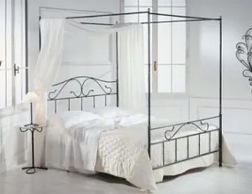 Nábytek ATIKA s.r.o. Kovová postel JOHANKA - nebesa Povrchová úprava: Základní (černá, bílá, stříbrná 9006), Rozměr: 160 x 200 cm
