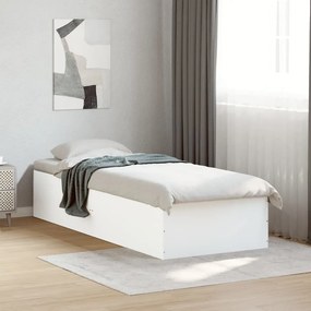 Rám postele bílý 100 x 200 cm kompozitní dřevo 3281049