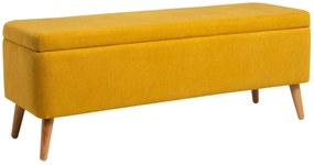 OnaDnes -20% Žlutá čalouněná lavice Somcasa Zurich 120 cm s úložným prostorem