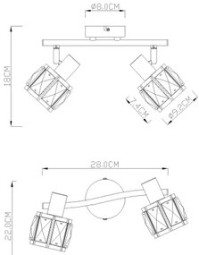 Globo 54356-2 - Bodové svítidlo KRIS 2xE14/40W/230V