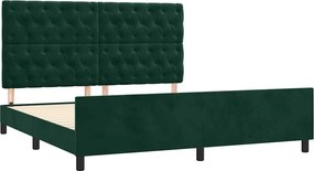 Rám postele bez matrace tmavě zelená 160 x 200 cm samet 3125949