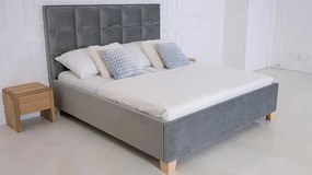 Čalouněná postel s masivním rámem Postelia ALTO, Smrk, 160x200 cm
