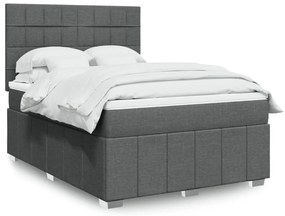 Box spring postel s matrací tmavě šedý 140 x 190 cm textil 3291664