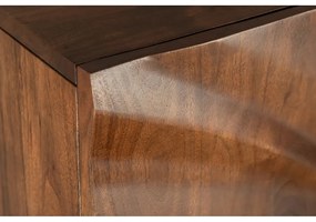 Massive home | Vysoká komoda HURRICANE 120cm 3D akátové dřevo hnědá