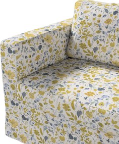 Potah na pohovku IKEA  Karlstad 2-místná , nerozkládací, dlouhý barva žlutá látka pletený vzor, vzorované
