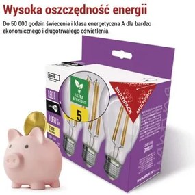 Emos lighting LED žárovka Filament A60 A CLASS/ E27 / 5 W (75 W) / 1 060 lm / teplá bílá 1525283276