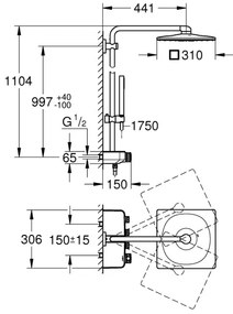 GROHE 26508000 - Sprchový systém EUPHORIA SMARTCONTROL 310 CUBE lesklý chrom