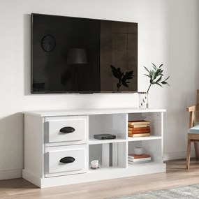 TV skříňka bílá vysoký lesk 102x35,5x47,5 cm kompozitní dřevo