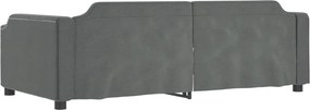 Válenda s přistýlkou a zásuvkami tmavě šedá 90 x 190 cm textil 3197681