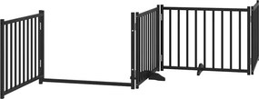 Zábrana pro psy s dvířky skládací 12 panelů černá 960 cm topol 3155740